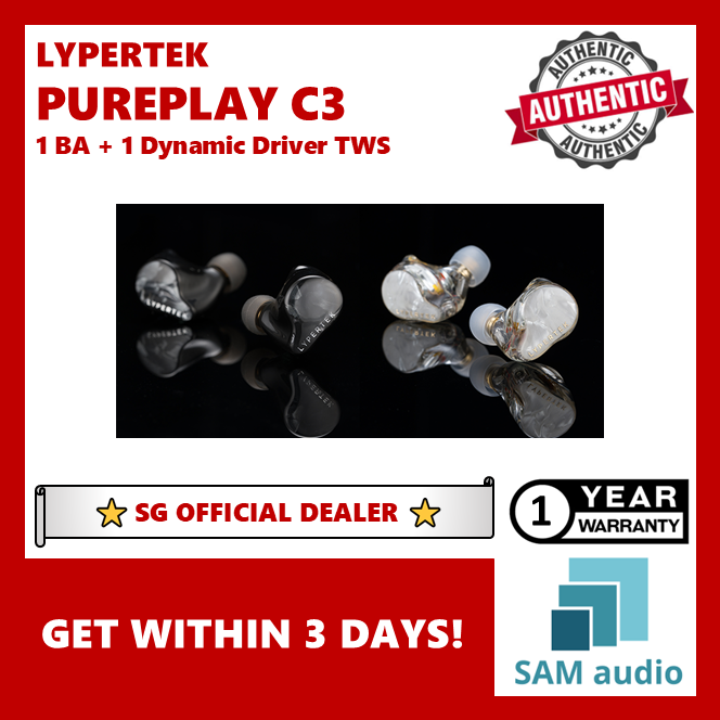 [🎶SG] LYPERTEK PUREPLAY C3 - 1DD + 1BA True Wireless TWS – SAM Audio SG