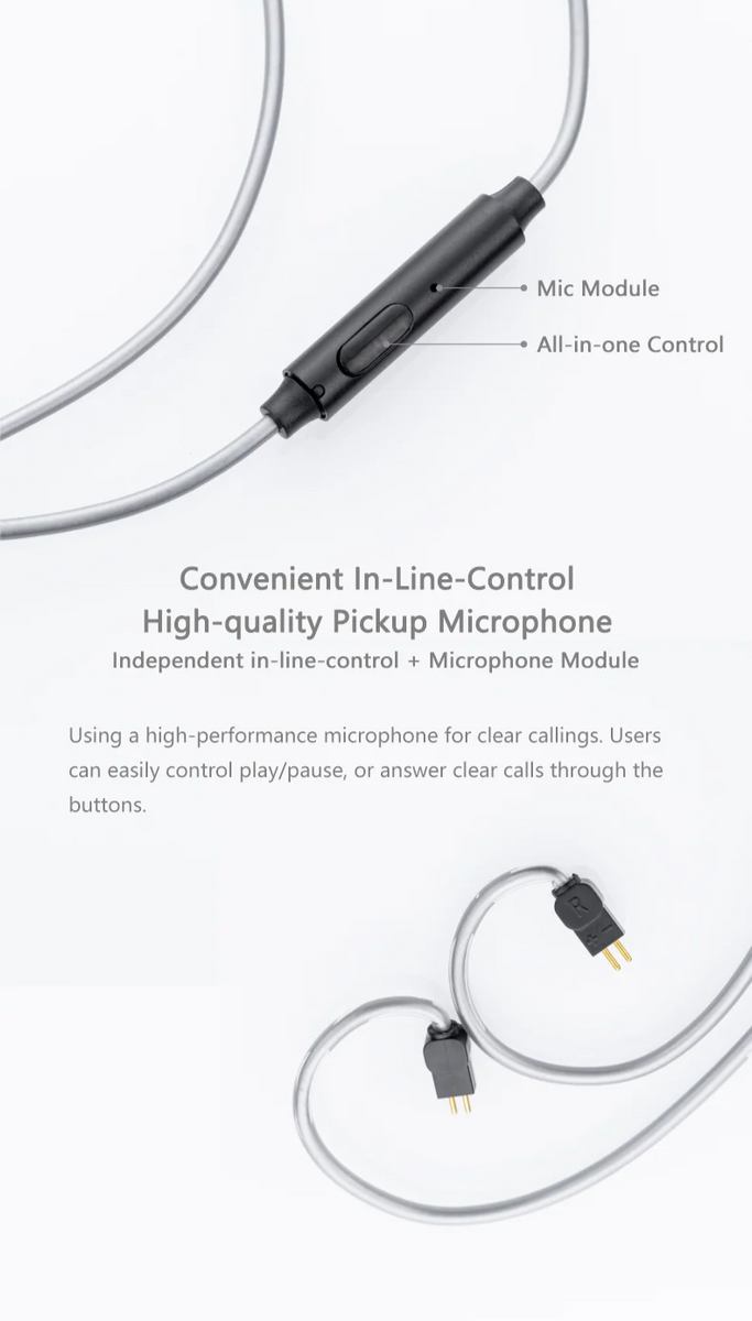 [🎶SG] MOONDROP MC1 IEM UPGRADE CABLE WITH MICROPHONE – SAM Audio SG