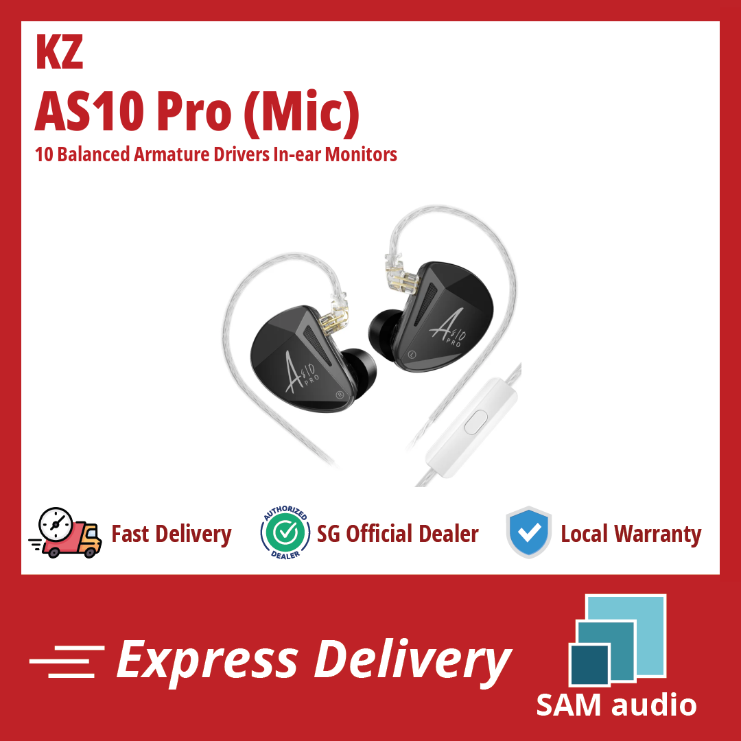 [🎶SG] KZ AS10 PRO 10 Balanced Armature Drivers In-ear Monitors – SAM ...
