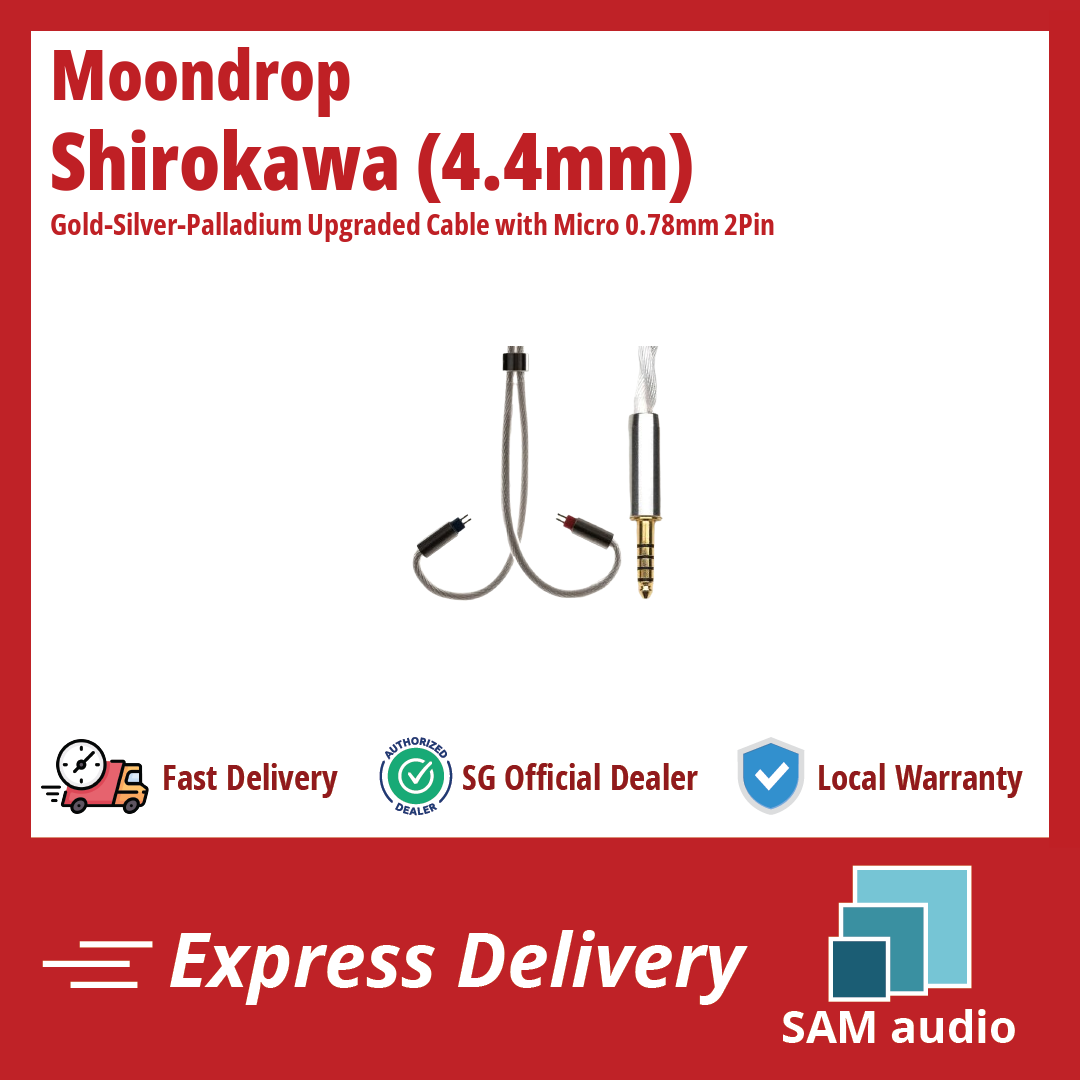 [🎶SG] MoonDrop SHIROKAWA Gold-Silver-Palladium Upgraded Cable with Mic ...