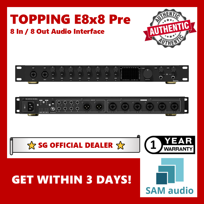 [🎶SG] TOPPING PROFESSIONAL E8x8 Pre 8 In / 8 Out Audio Interface – SAM ...
